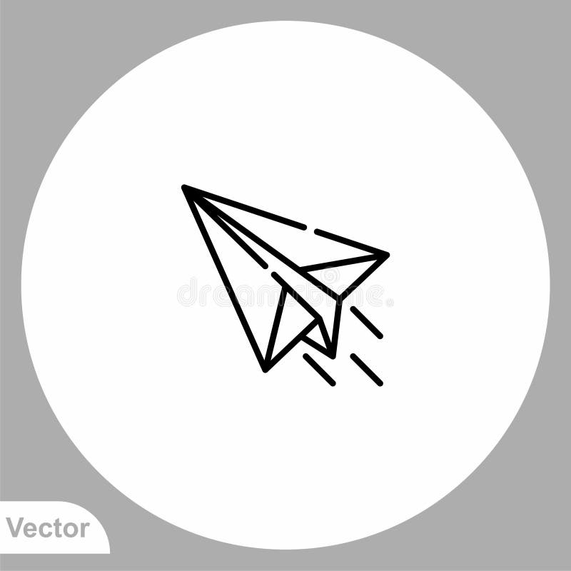 Paper Plane Vector Icon Sign Symbol Stock Vector - Illustration of ...