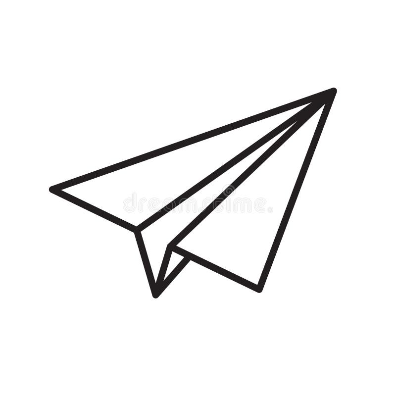 Paper Plane Vector Thin Line Icon. Paper Airplane Jet Fly Flat Outline ...