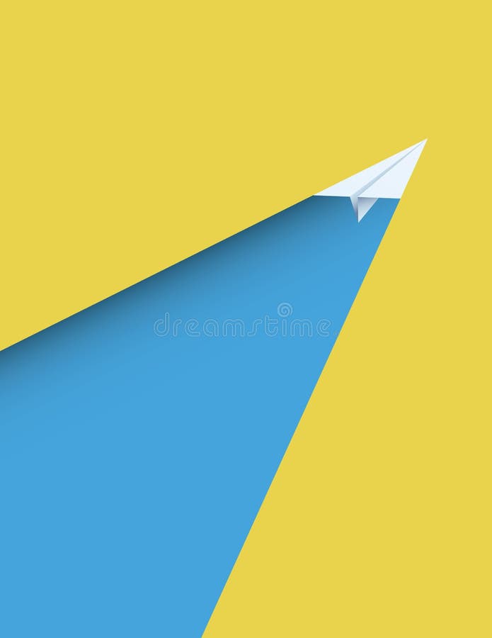 Paper Plane on Yellow Background As a Symbol of Leadership and ...