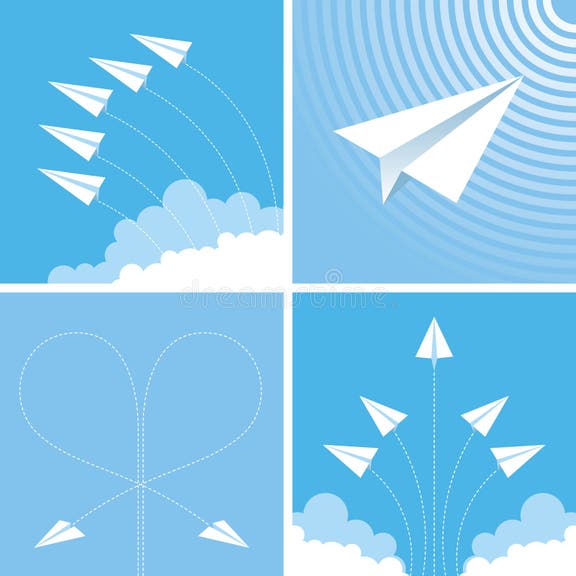 Paper planes stock vector. Illustration of acrobatics - 10259139