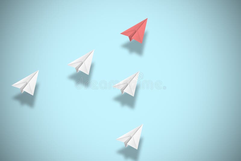 Paper planes fly in a row stock illustration. Illustration of freedom ...