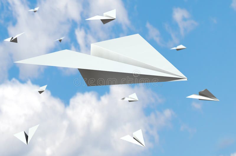 Paper Planes Flying Royalty Free Stock Image - Image: 8603676