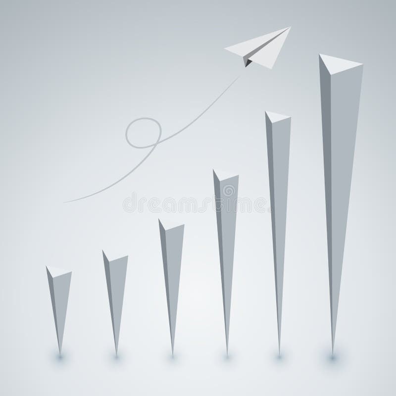 Paper Planes Polygon Style Fly To Graph of Success Stock Vector ...