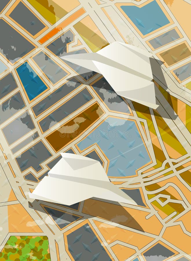 Paper planes poster stock illustration. Illustration of plane - 40304720