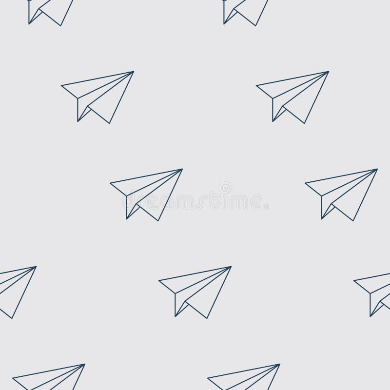 Paper Planes Seamless Pattern. Repeating Abstract Background with Paper ...