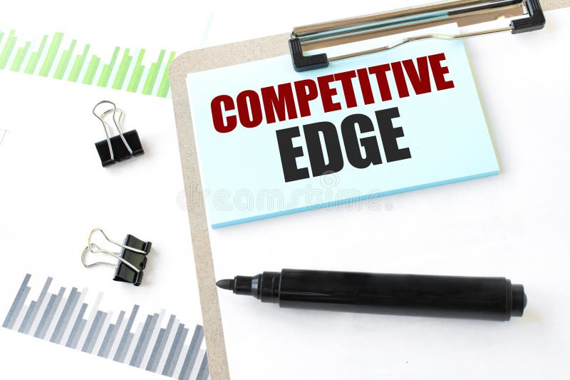 Paper Plate, Marker, Diagram, Chart and Office Tools. Text COMPETITIVE ...