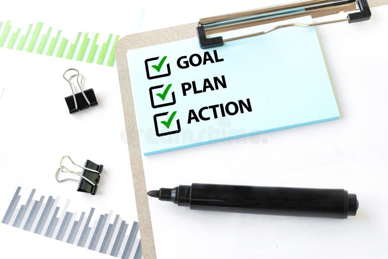 Paper Plate, Marker, Diagram, Chart and Office Tools. Text 2024 GOAL ...