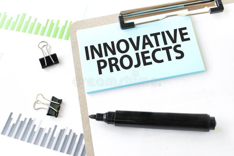 Paper Plate, Marker, Diagram, Chart and Office Tools. Text Innovative ...