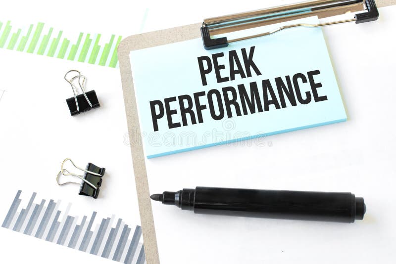 Paper Plate,marker, Diagram,chart and Office Tools. Text PEAK ...