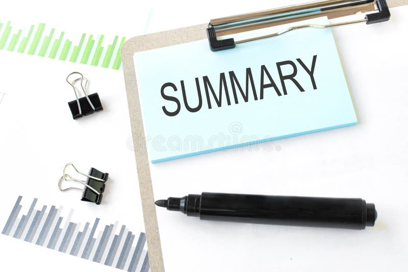 Paper Plate,marker, Diagram,chart and Office Tools. Text Summary Stock ...