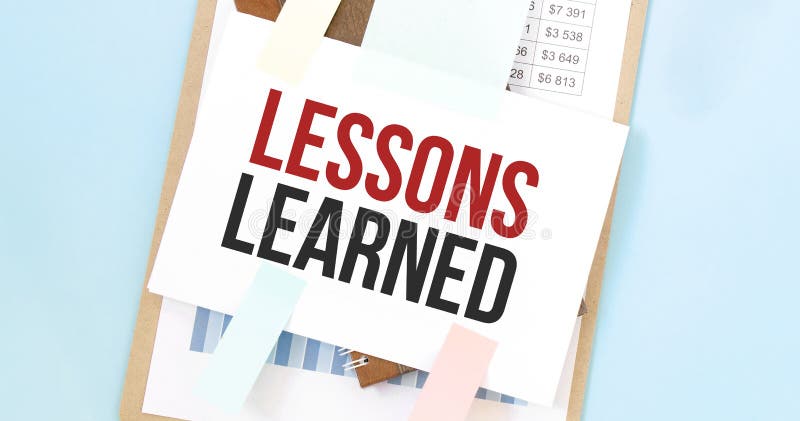 Paper Plate with Text LESSONS LEARNED. Diagram, Notepad and Blue ... Paper Plate with Text LESSONS LEARNED. Diagram, Notepad and Blue ...