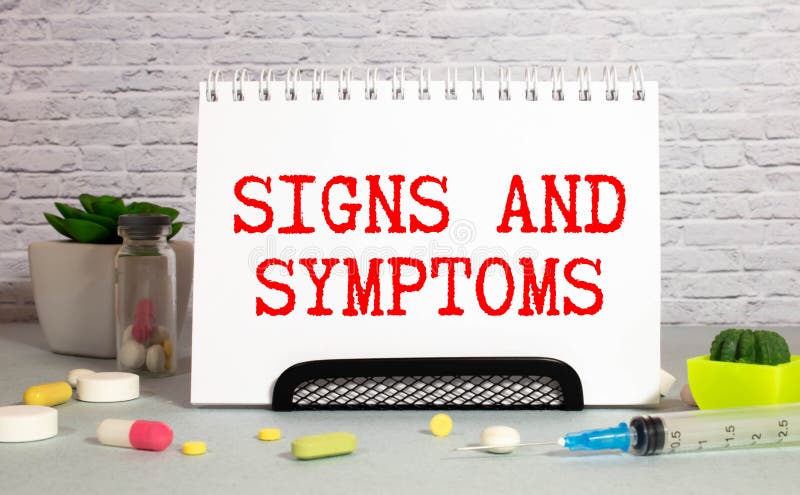 Paper Plate with Text SIGNS and SYMPTOMS, Medical Concept Stock Photo ...