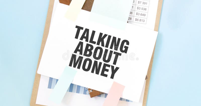 Paper Plate with Text Take TALKING about MONEY. Diagram, Notepad and ...