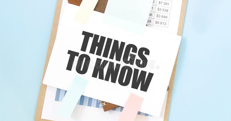 Paper Plate with Text Take THINGS TO KNOW. Diagram, Notepad and Blue ...