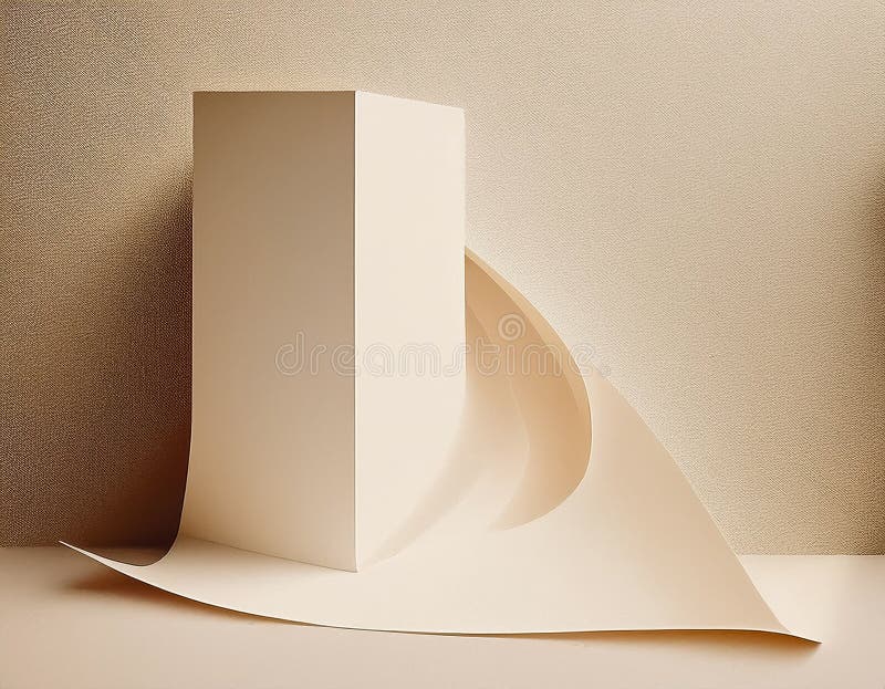 Paper Podium Stand with Swirling Background for Presentations and ...