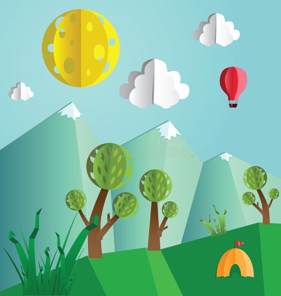 Paper Pop Up Summer Landscape Stock Illustrations – 58 Paper Pop Up ...