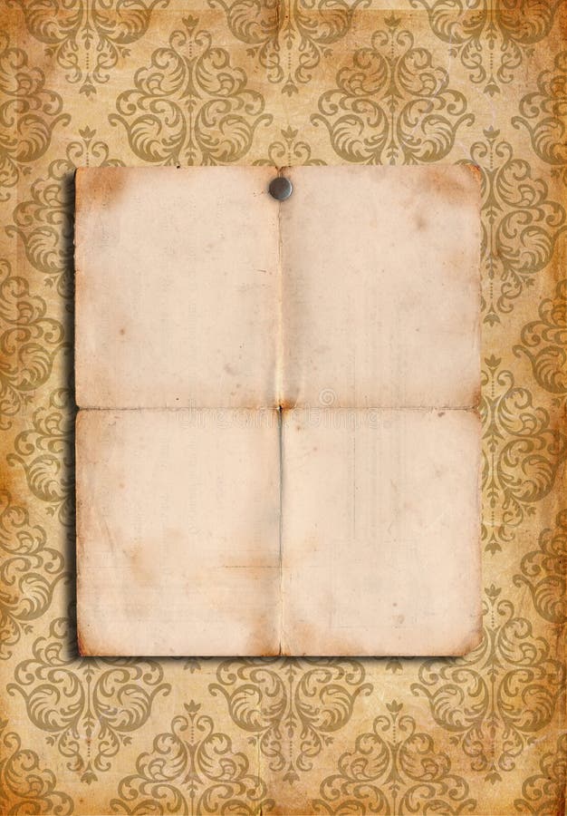 Paper poster on wallpaper stock image. Image of decor - 27819929