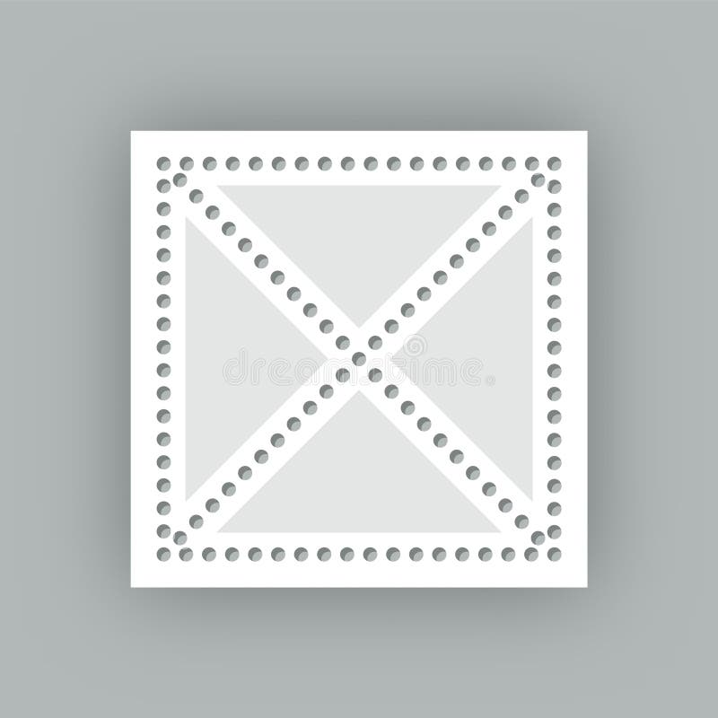 Paper Postmarks Perforated Labels Set. Empty Postal Stamps in Square ...
