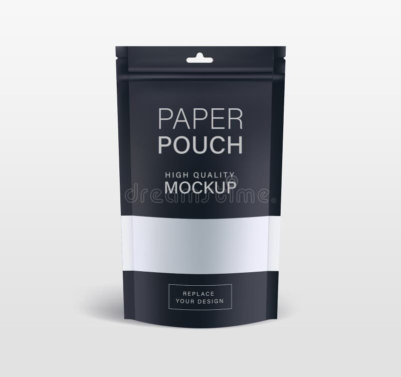 Paper Pouch Bag Front and Back View Isolated on Beige Background ...