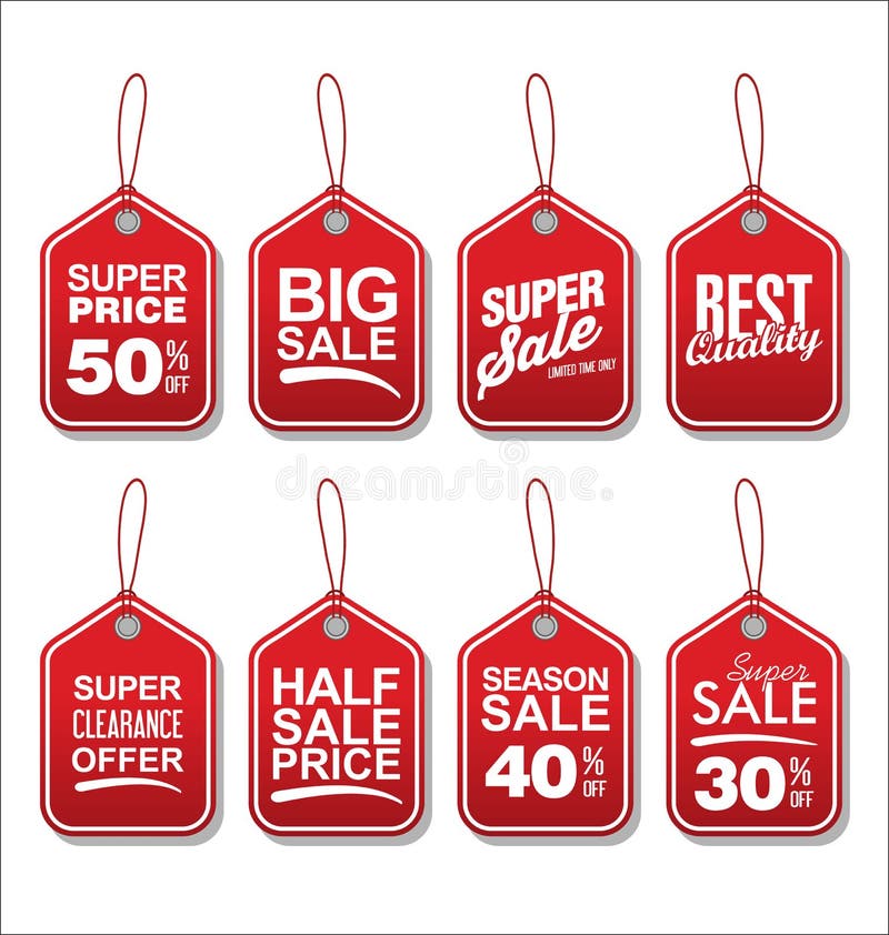 Paper Price Tag Retro Collection Stock Vector - Illustration of message ...