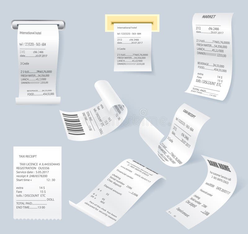 Paper Print Check Vector Elements Set Stock Vector - Illustration of ...