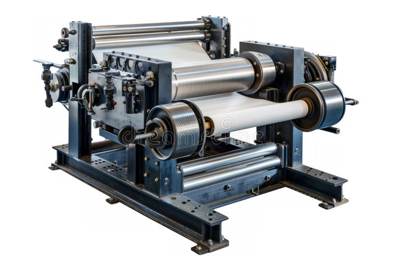 Paper Printing Press Sheets Ink Rollers White Background Stock Photos ...