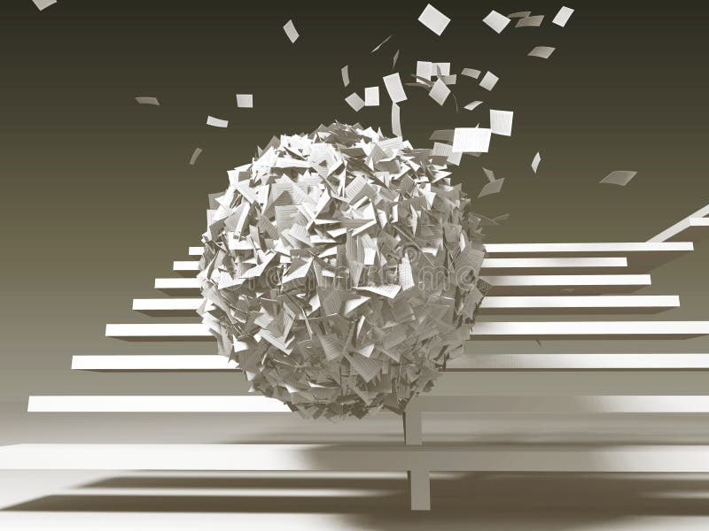 Paper Problems, Oncoming Ball Stock Illustration - Illustration of ...
