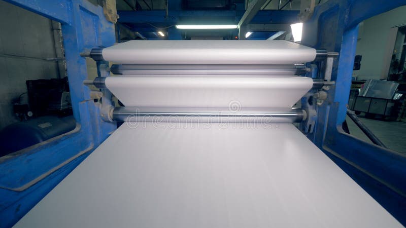 One-piece Paper is Rapidly Rolling through the Mechanism Stock Video ...