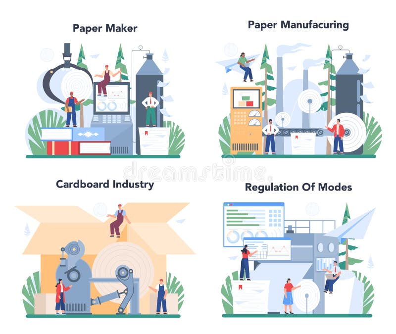 Paper Making Process Stock Illustrations – 459 Paper Making Process ...