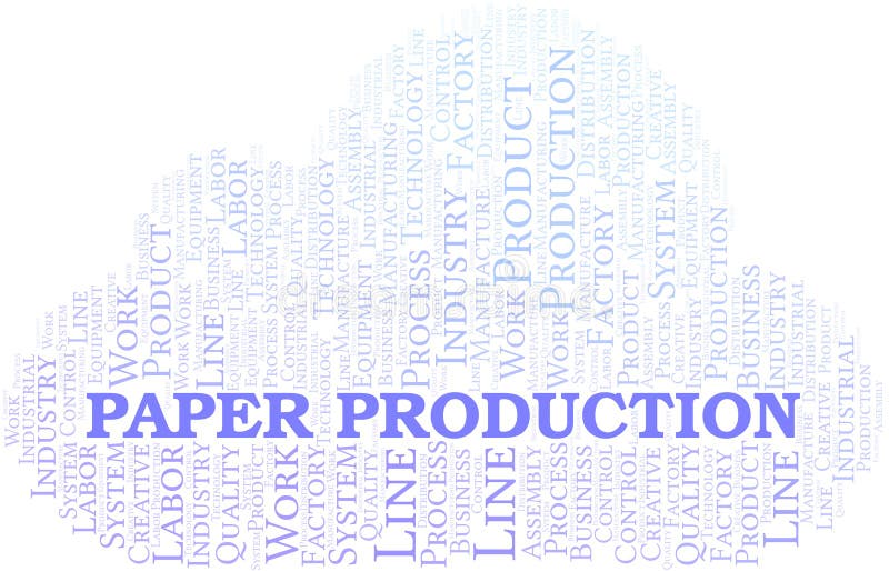 Paper Production Word Cloud Create with Text only. Stock Illustration ...