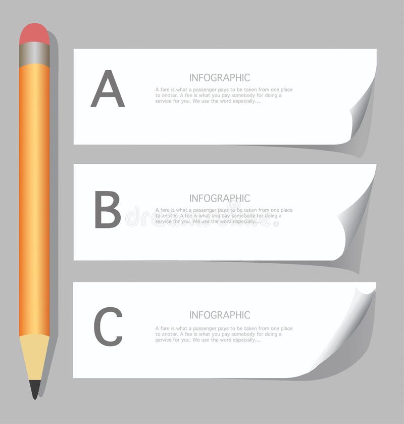 Paper Progress Steps with Pencils, Infographics Stock Vector ...