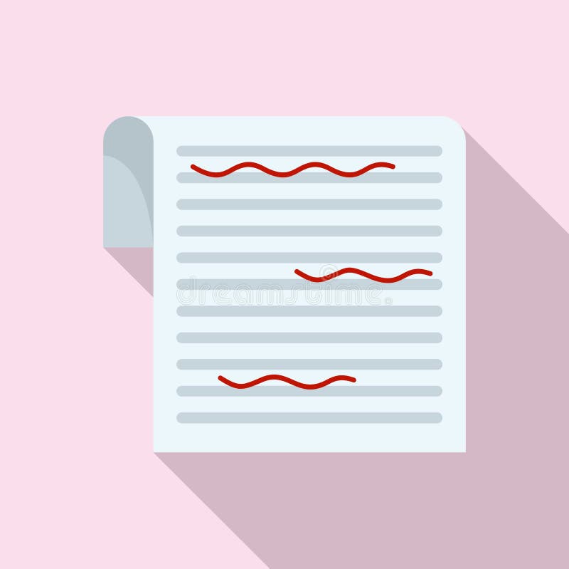 Paper Proofread Icon, Flat Style Stock Vector - Illustration of mark ...