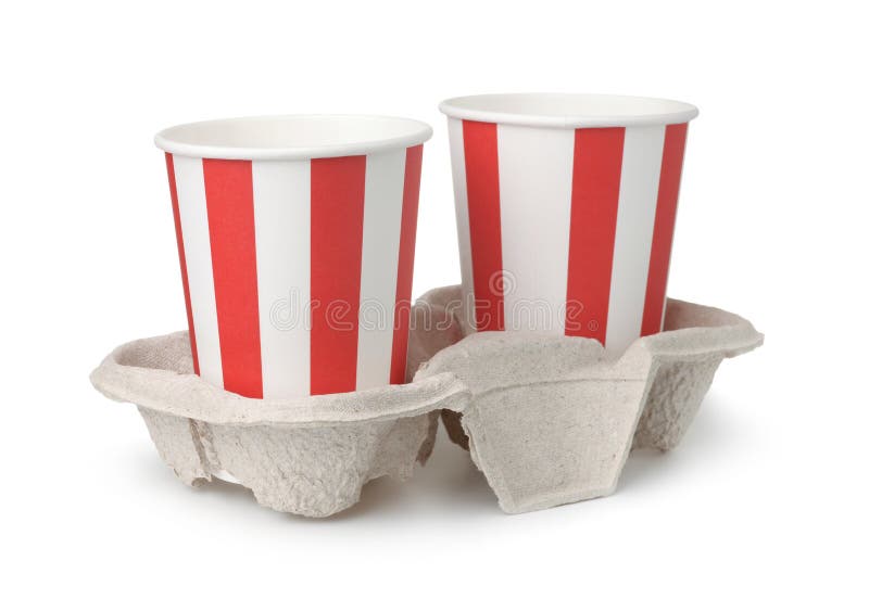 Paper Pulp Carrier with Two Paper Cups Stock Image - Image of isolated ...