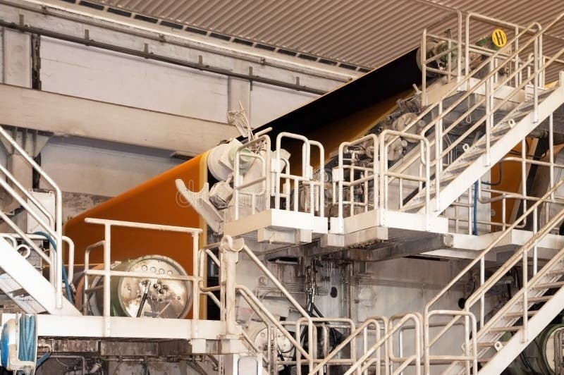 Paper and Pulp Mill - Fourdrinier Machine Stock Photo - Image of ...