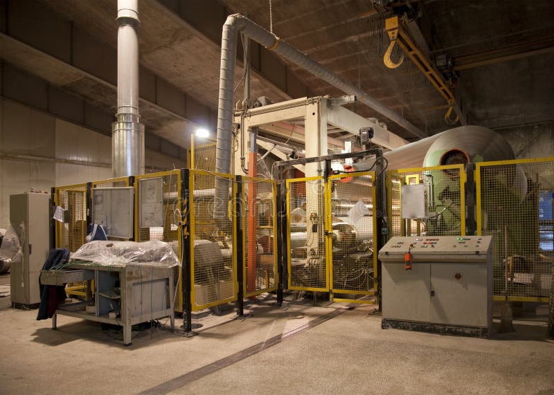 Paper and Pulp Mill Plant - Fourdrinier Machine Stock Photo - Image of ...