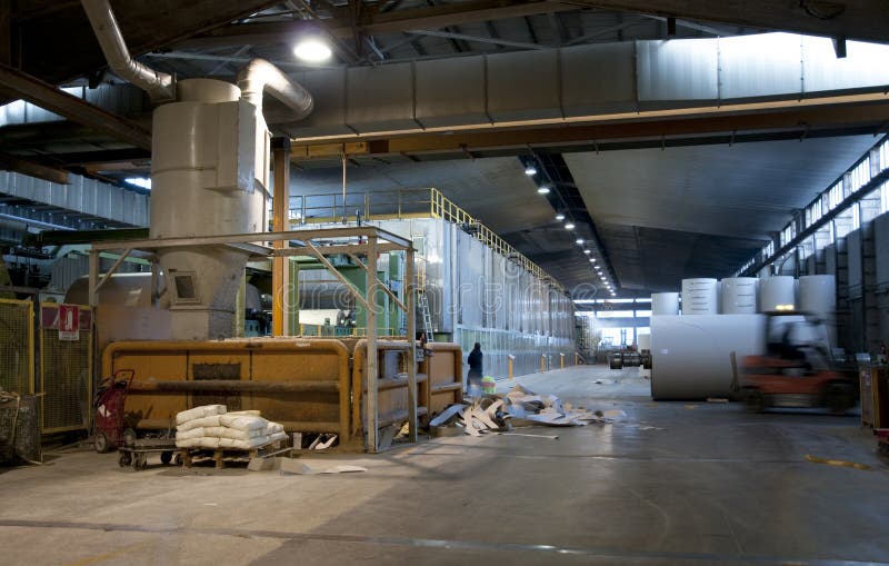 Paper and Pulp Mill Plant - Fourdrinier Machine Stock Photo - Image of ...