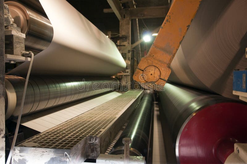 Paper and Pulp Mill Plant - Fourdrinier Machine Stock Image - Image of ...
