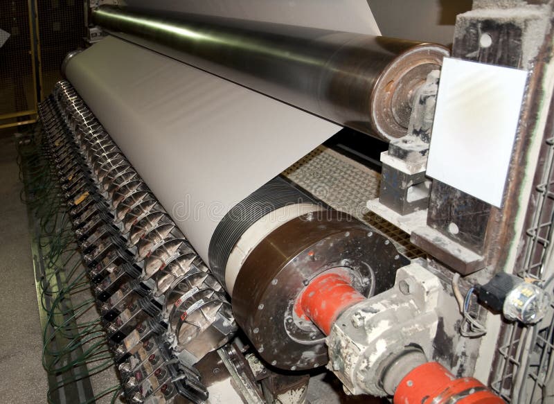 Paper and Pulp Mill Plant - Fourdrinier Machine Stock Photo - Image of ...