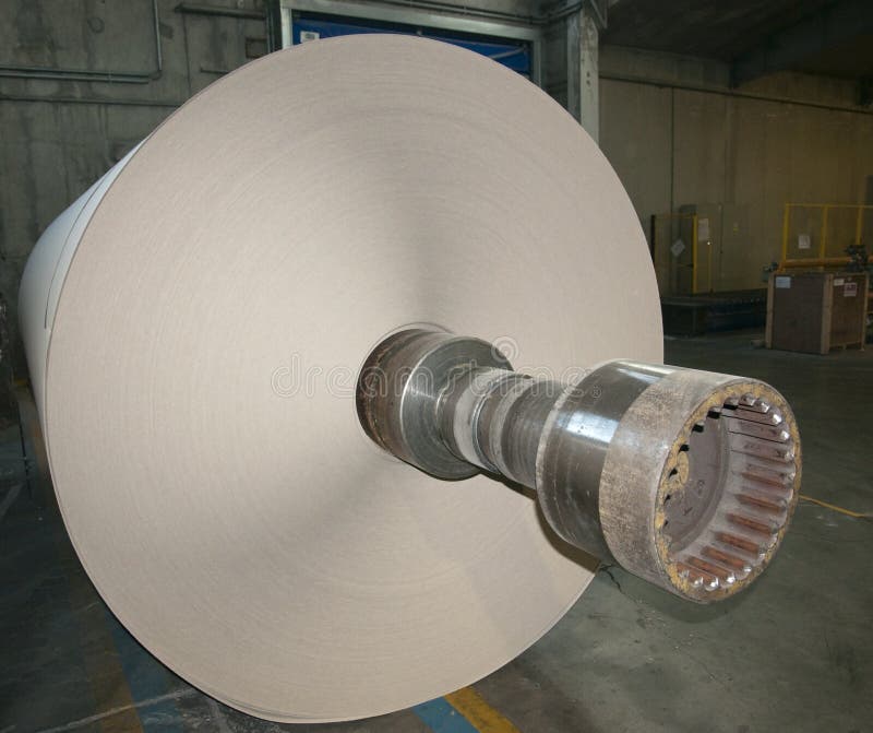 Paper and Pulp Mill Plant - Rolls of Cardboard Stock Photo - Image of ...
