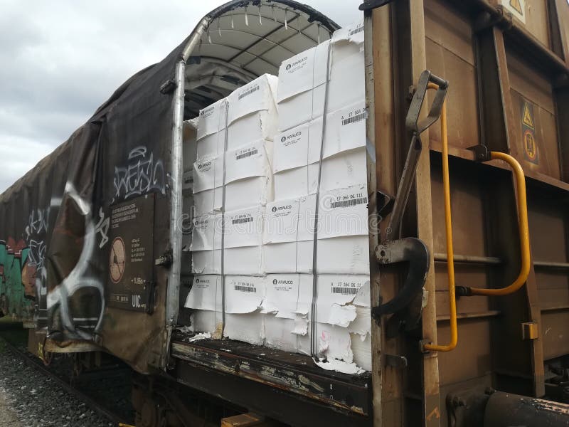 Paper Pulp Packed on Wagon Train Editorial Image - Image of vehicle ...