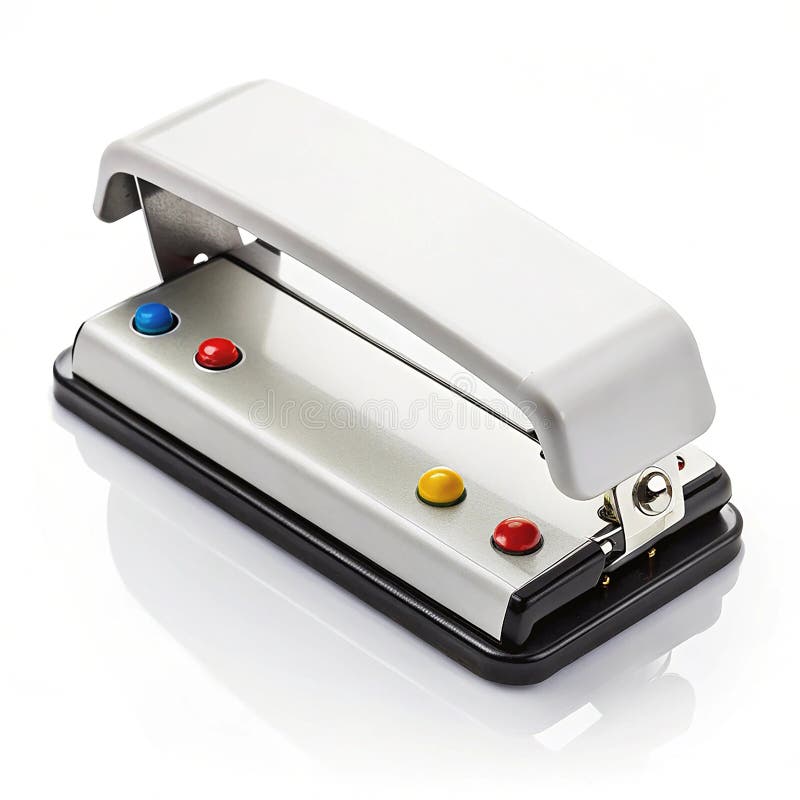Paper Punch Machine on White Background Stock Illustration ...
