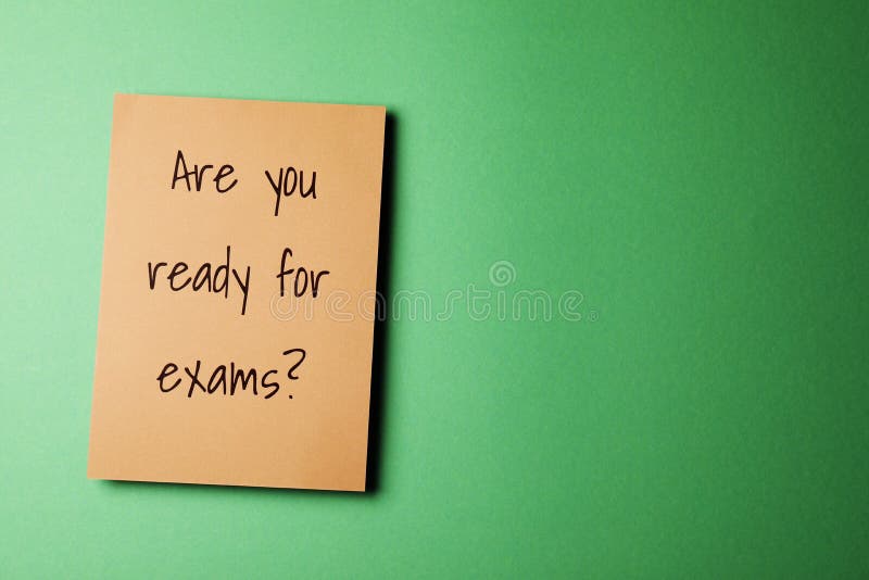 Paper with Question are You Ready for Exams on Green Background, Top ...