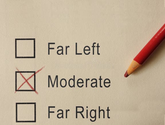 Paper Questionnaire Form with Far Left, Far Right and Moderate Check ...