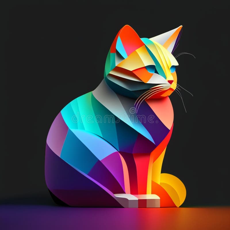 A Paper Quilted Cat is a Three-dimensional Artwork Made from Paper ...
