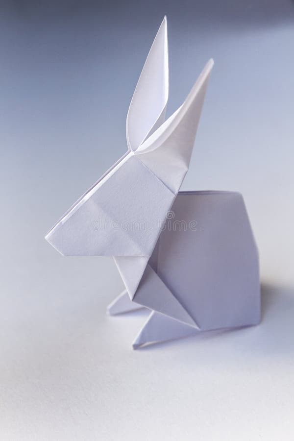 Paper Rabbit Origami Isolated on a White Background Stock Image - Image ...