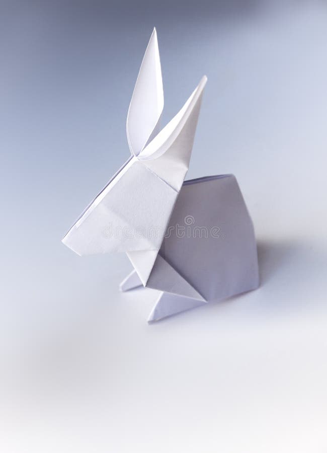 Paper Rabbit Origami Isolated on a White Background Stock Image - Image ...
