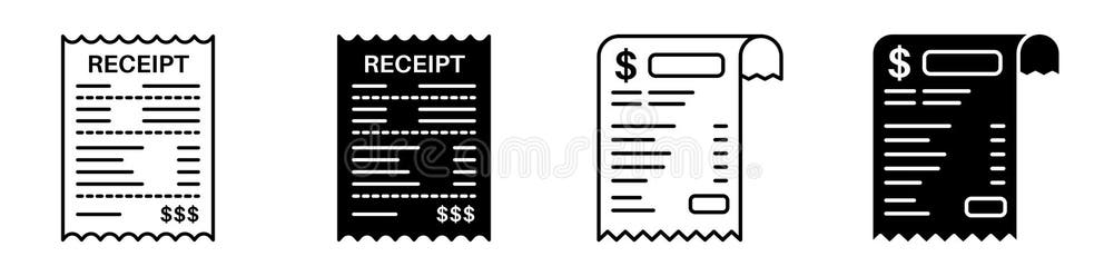 Paper receipt icon vector stock vector. Illustration of cashier - 347973783
