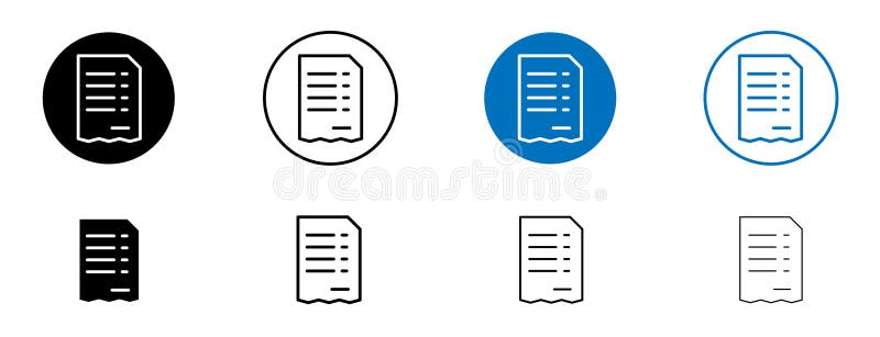 Receipt Icon in Black Style Isolated on White Background. E-commerce ...