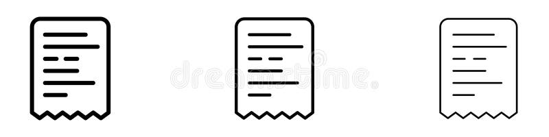 Paper receipt icon vector stock illustration. Illustration of bill ...