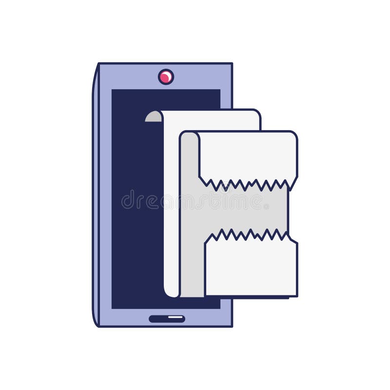 Paper Receipt in Smartphone Device Stock Vector - Illustration of form ...